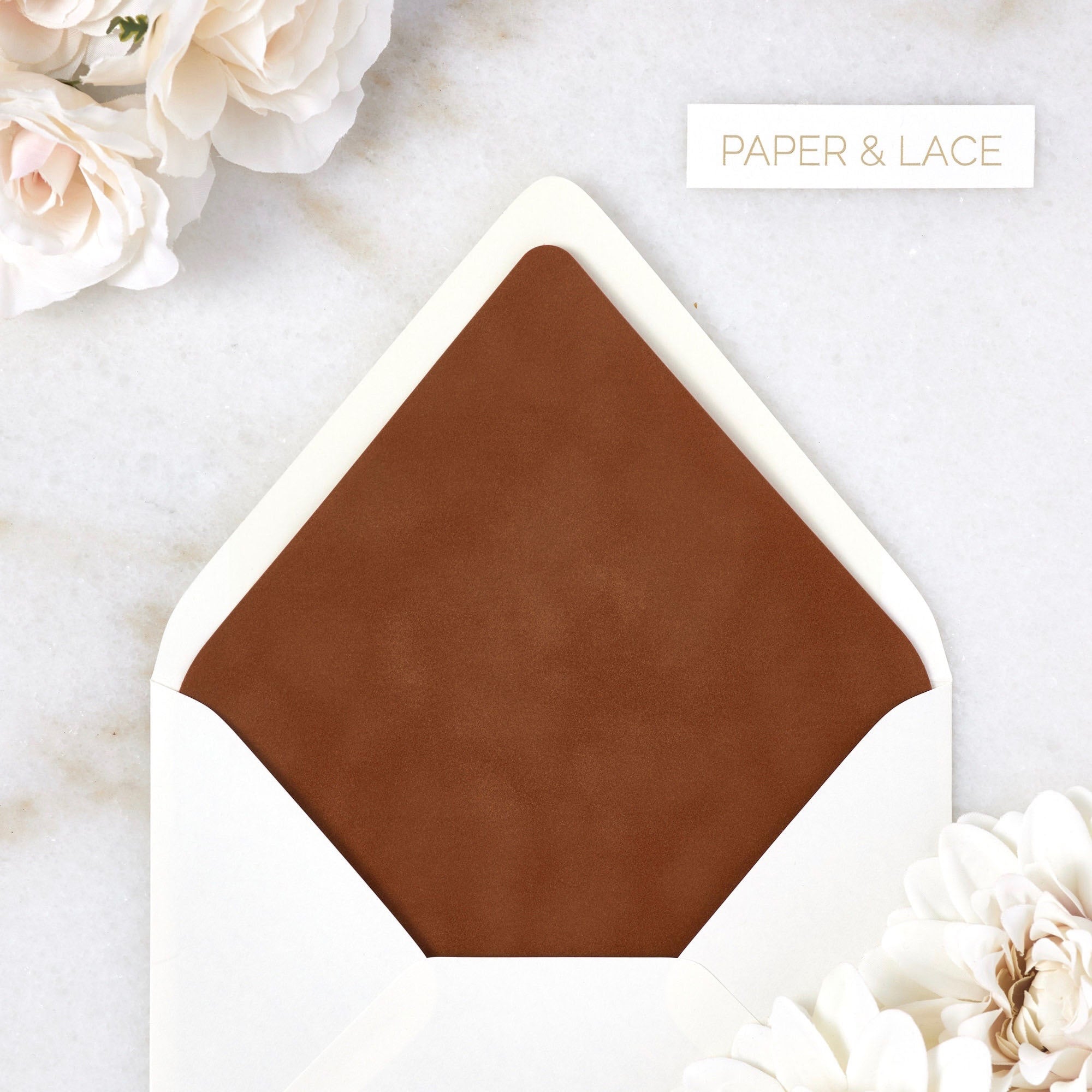 Mocha Velvet Envelope Liner – PAPER & LACE
