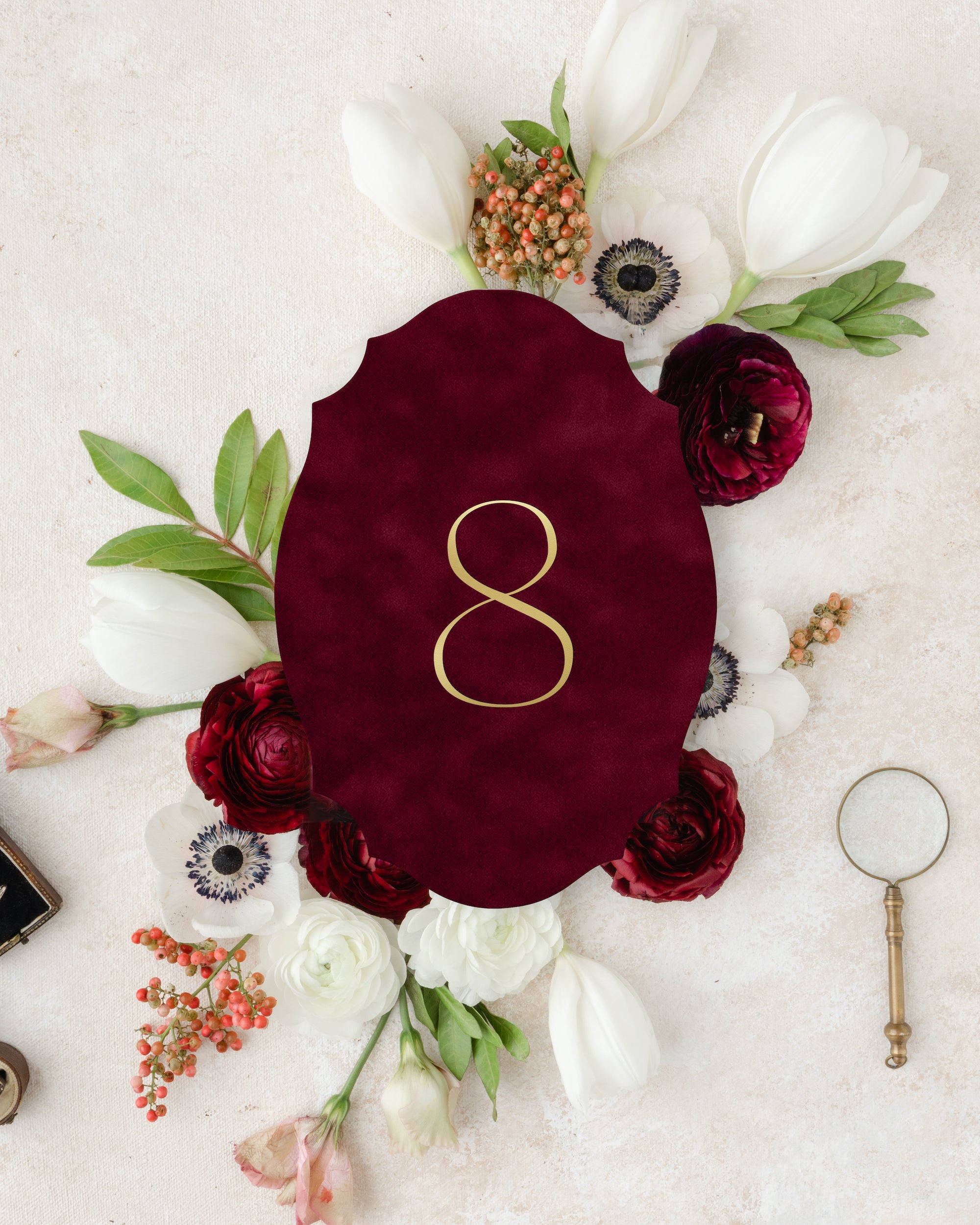 Fancy Oval Velvet Table Numbers – PAPER & LACE